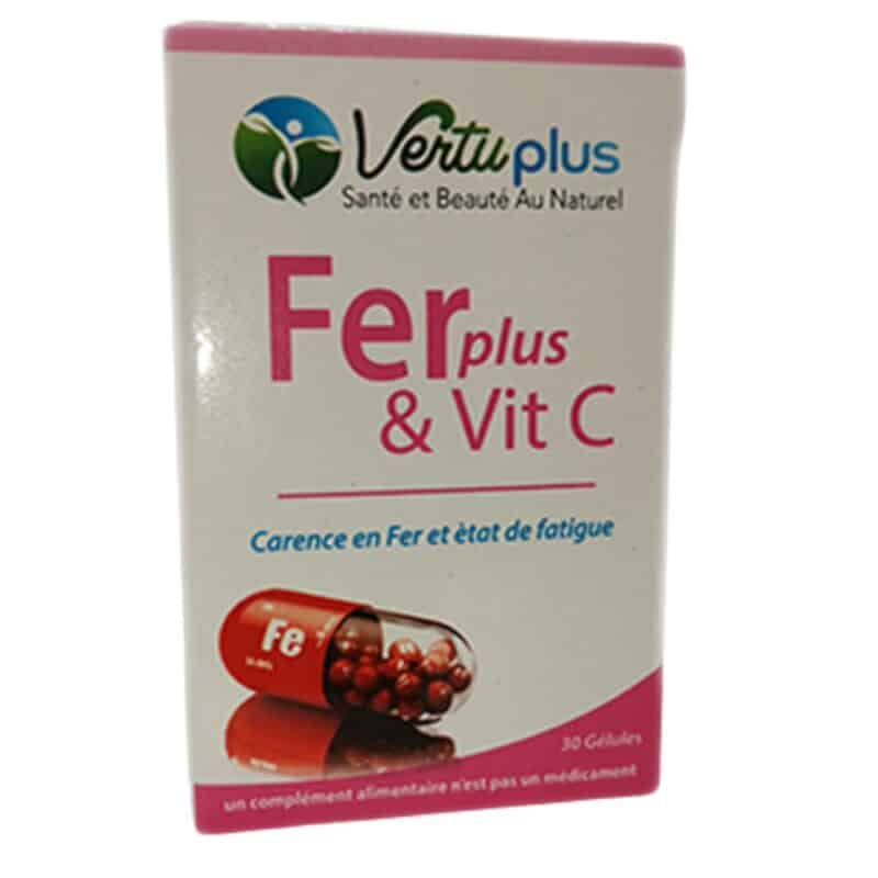 VertuPlus FerPlus Et Vit C Carence En Fer Et Etat De Fatigue - 30 Gélules Maroc Au Meilleur Prix ...